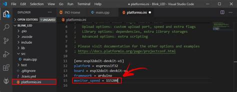 vs code and platformio ide for esp32 and esp8266 arudino platform code