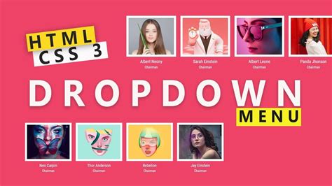 how to create expanding dropdown menu effect using html