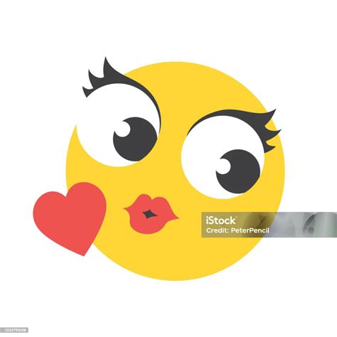 Vetores De Moa Beijando A Mulher Sorridente Ícone Emoji Emoticon Sorrir