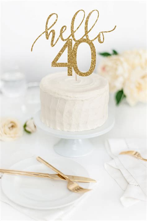 Hola 40 Cake Topper 40th Birthday Cake Topper Glitter Cake Topper