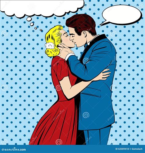 Vector Kissing Couple In The Pop Art Comics Style Stock Vector Image