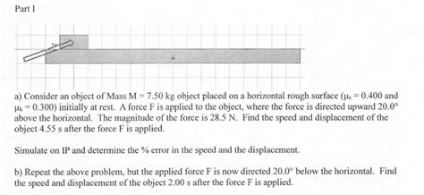 solved part i a consider an object of mass m 7 50 kg obj