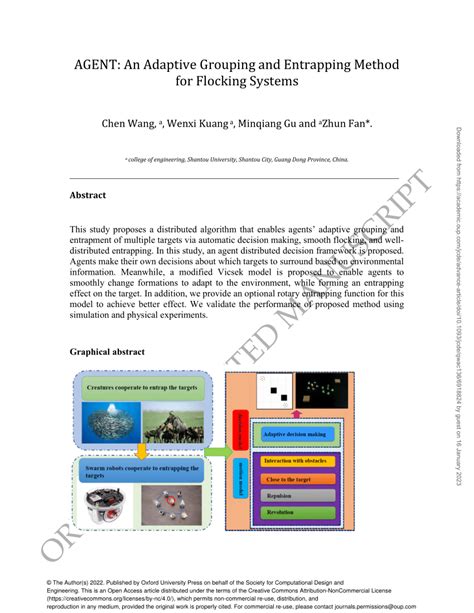 pdf agent an adaptive grouping and entrapping method for flocking