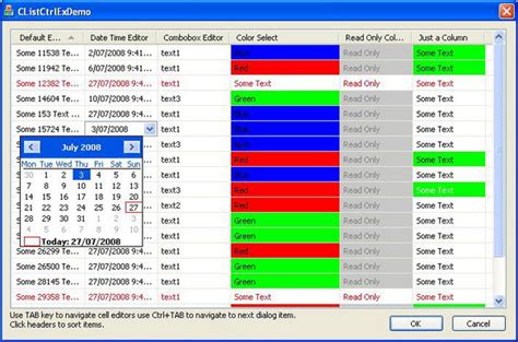 an extended mfc clistctrl to edit individual cells sort headers and
