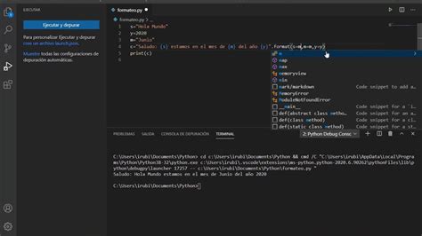 aprendiendo python 15 salida de datos format youtube