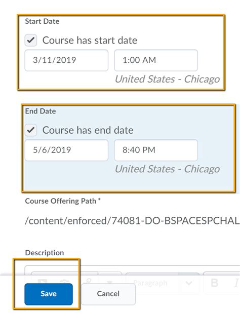 how do i modify the start and end date of my course welcome to