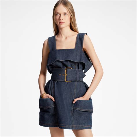 Oversized Belt Denim Utility Dress Women Ready To Wear Louis