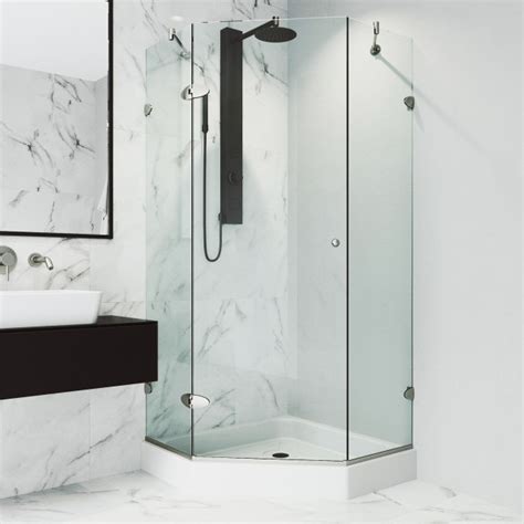 Vigo 36x36 Frameless Neo Angle 3 8 Shower With White Base