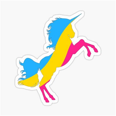 Pansexual Pride Unicorn Sticker For Sale By Olivdesignsco Redbubble