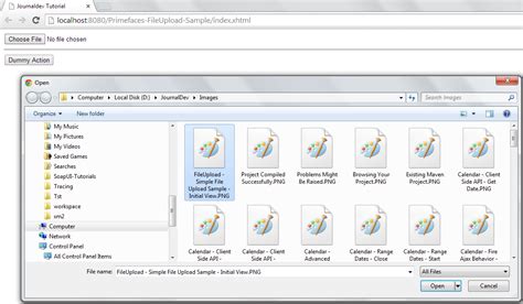 primefaces fileupload component example tutorial journaldev