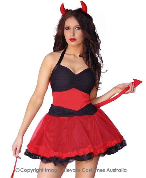 Red Devil Sexy Womens Costume Demons Mistress Halloween Costume