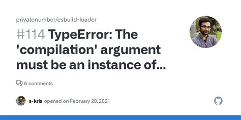typeerror the compilation argument must be an instance of