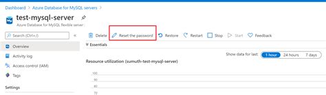 서버 관리 azure portal azure database for mysql flexible server