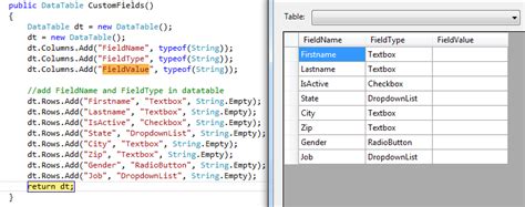 create dynamic form in asp and retrieve values from that