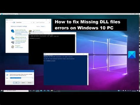 how to fix missing dll files errors on windows 10 pc