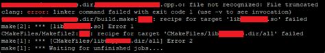 cmakefiles xxx o file not recognized file truncated
