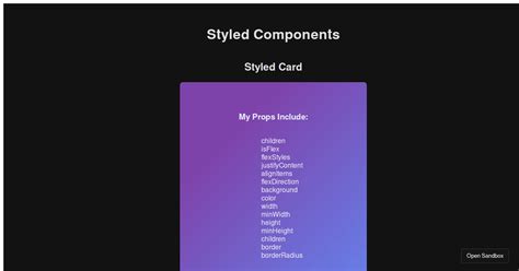 styled components card codesandbox
