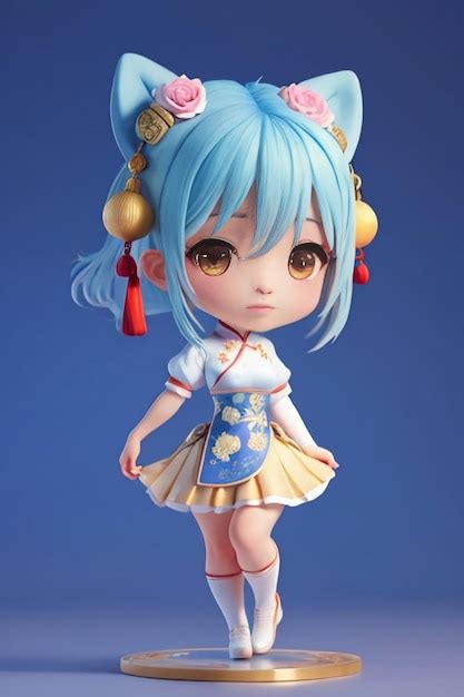 Premium Ai Image Cute Cartoon Character Model Beautiful Girl 3d