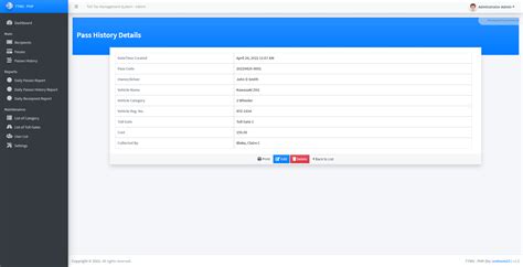 toll tax management system in php oop free source code free source