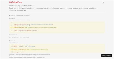 ckeditor 5 react forked codesandbox