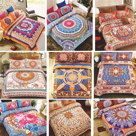 Stunning Ethnic Bohemia Style 4pcs Full Queen Size Bedding Linen Quilt