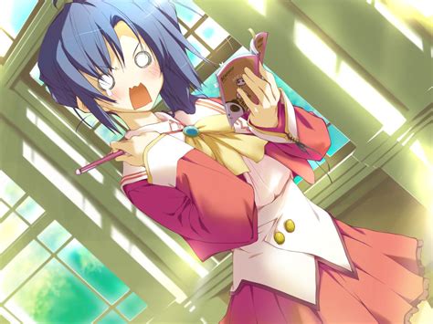 Blue Hair Blush Book Favorite Game Cg Happy Margaret Kokonoka