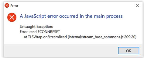 uncaught exception error read econnreset at tlswrap onstreamread