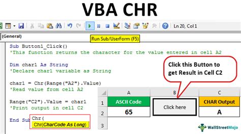 vba chr get character of ascii code using chr function