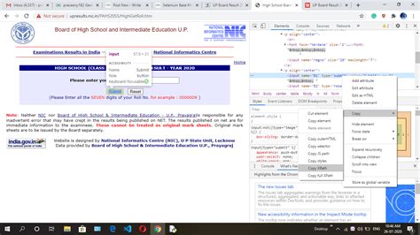 check high school result using selenium in python