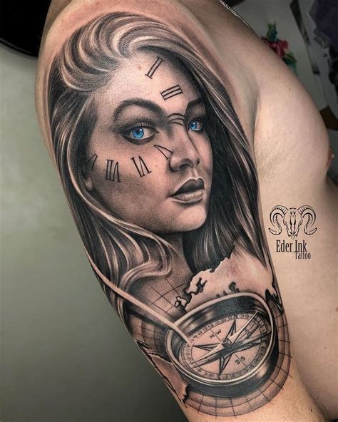 Tatuagem No Estilo Preto E Cinza Criada Pelo Artista Brasileiro Eder