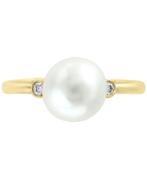 Effy Collection Effy® Cultured Freshwater Pearl 8mm And Diamond Accent