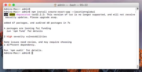 how to create react js application on macos tecadmin