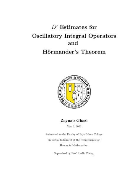 pdf l p estimates for oscillatory integral operators and hörmander s