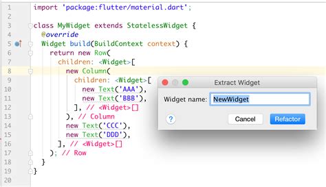 idea extract widget · issue 1250 · flutter flutter intellij · github