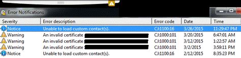 cisco jabber windows how do you read clear error notifications