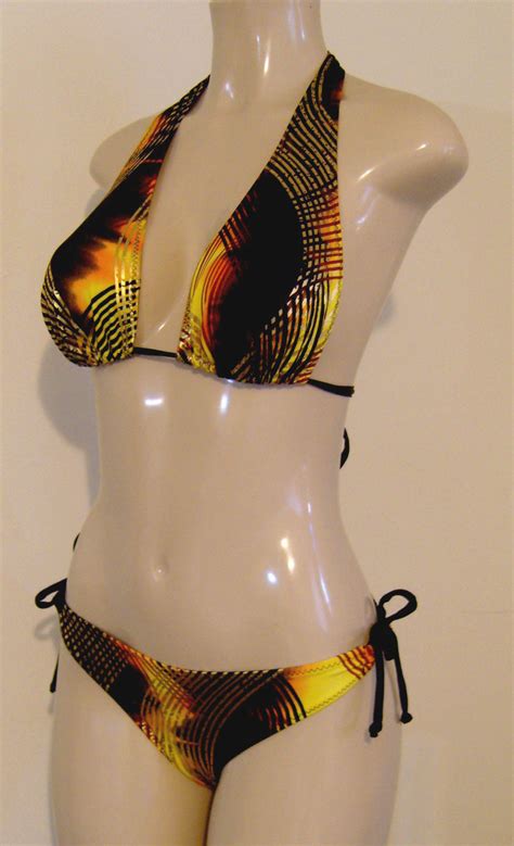 Sliding Halter Bikini Top Swimwear Halter Tops Tie Side Bikinis
