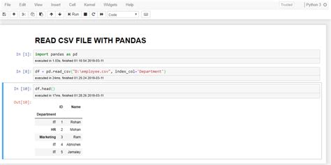 data science first step with python and pandas read csv