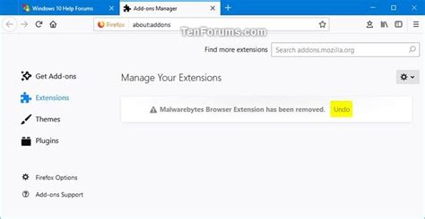 Uninstall Extensions In Mozilla Firefox Tutorials