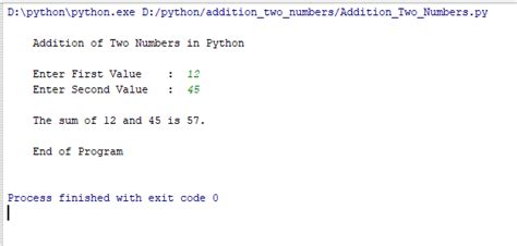 Addition Of Two Numbers In Python Free Computer Programming Source