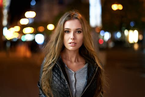 Wallpaper Blonde Portrait Depth Of Field Women Outdoors Leather