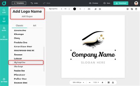 designevo tutorial how to add text to logos with 100 logo fonts