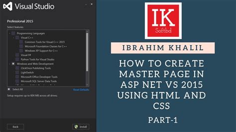 how to create master page in asp net vs 2015 using html and css part 1