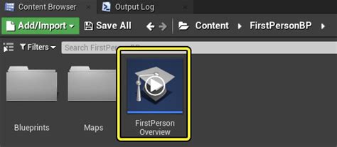 first person template unreal engine 4 27 documentation