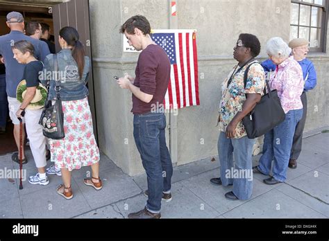 Los Angeles Voters Line Up To Vote In United States Presidential