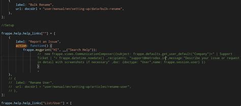 running frappe functions from help menu developers discuss frappe