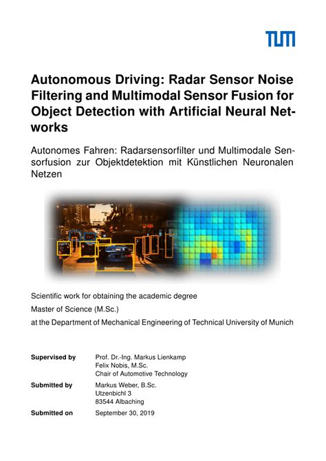 Pdf Autonomous Driving Radar Sensor Noise Filtering And Multimodal