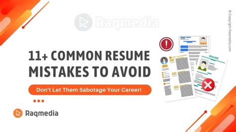 Top 11 Common Resume Mistakes To Avoid Raqmedia