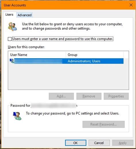 how to login to windows 10 without using a password