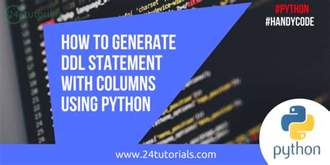 how to generate ddl create statement with columns using