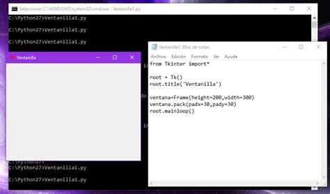 ejemplos de python con la librería tkinter usando bloc de